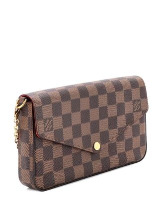 Louis Vuitton sac &agrave; bandouli&egrave;re Felicie Pochette Damier - Marron