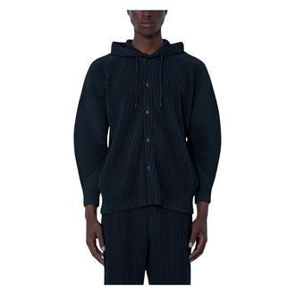 Issey Miyake Homme, Sweatshirts et sweats &agrave; capuche, Noir, Taille: XL Blouson Pliss&egrave;