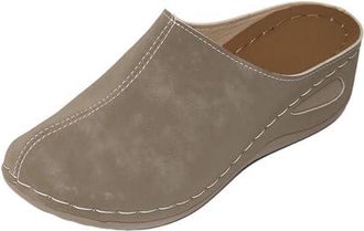 Generic Sandales orthop&eacute;diques &agrave; bout ferm&eacute; pour femme - Style d&eacute;contract&eacute; - Couleur unie - &Eacute;l&eacute;gantes - L&eacute;g&egrave;res et confortables - Pour l&eacute;t&eacute;, la plage, kaki, 3