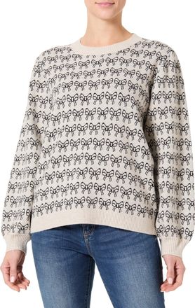 Ichi Damen IHBRIELLE LS4 Pullunder, 204262/Oatmeal w. Black, XXL