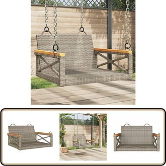 vidaXL Balancelle gris 63x62x40 cm résine tressée - Balancelle Jardin - Chaise Suspendue - Fauteuil Extérieur - Mobilier De Jardin - Relax