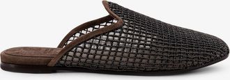 Brunello Cucinelli Mesh and suede sandals with Monili details - BRUNELLO CUCINELLI - gender_Woman