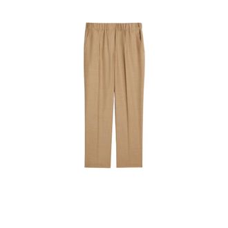 Max Mara Wollflanell Monostretch Hose mit Mikrodesigns - - Trousers - Damen - Beige - L