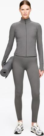 Arket Weiche Stretch-Jacke Mit Rei&szlig;verschluss -Grau