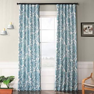 Half Price Drapes BOCH-KC16072E-96 Verdunklungsvorhang (1 Stoffbahn), 50 x 96 cm, Tea Time Teal