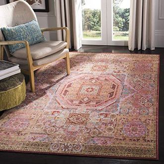 Safavieh Boho Teppich für Wohnzimmer, Esszimmer, Schlafzimmer - Valencia Collection, Kurzer Flor, Multi, 152 X 244 cm