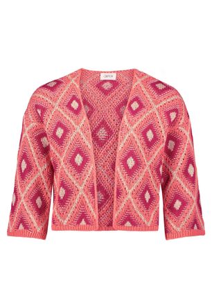 Cartoon Damen Casual-Strickjacke mit 3/4 Arm 42, Dark Pink-Pink