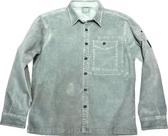 C.P. Company C.p. Company, Homme, Chemises, Gris, Taille: 2XL Surchemise en velours c&ocirc;tel&eacute; avec lentille