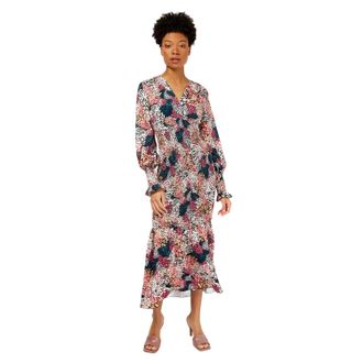 Little Mistress Maxikleid f&uuml;r Damen, V-Ausschnitt (Bunt bedruckt)