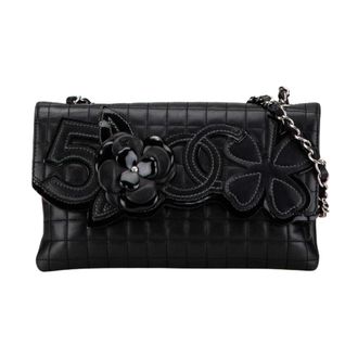 Chanel Pre-owned Choco Bar Calfskin Camellia No. 5 CC Schultertasche - - Pre-owned - Damen - Schwarzk - ONE SIZE