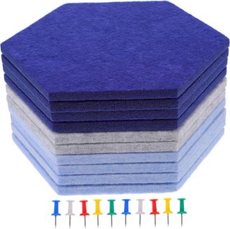 NUOBESTY 10 St&uuml;ck Teiliges Hexagon Filz Memo Board Dicke Selbstklebende Pinnwandfliesen Vielseitige Wanddekoration f&uuml;r B&uuml;ro Schule und Zuhause Praktische und L