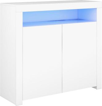 Need Coiffeuse buffet blanc meuble de rangement de salon avec lumi&egrave;re LED
