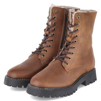 Fr&auml;ulen Frida F-8550 Olivia Tabaco Schn&uuml;rstiefel Rauleder Damen in braun - Gr. 37