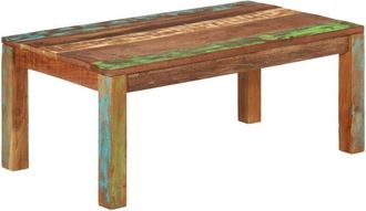 vidaXL Vidaxl - Table basse fixe 110x55x40 cm en bois de r&eacute;cup&eacute;ration massif - Dessus robuste pour repas et d&eacute;corations - Design simple et moderne