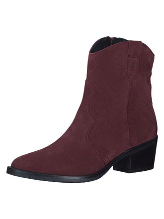 Tamaris Damen Absatzstiefelette Leder Blockabsatz bequem; MERLOT, EU 39
