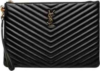 Saint Laurent Pre-owned Sacoche matelass&eacute;e en cuir - Femme - Pre-owned - Noir - Taille: ONE Size
