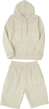 Generic Ensemble de surv&ecirc;tement pour homme &agrave; manches longues avec cordon de serrage et short de jogging - Tenue 2 pi&egrave;ces - Couleur unie - Short d&eacute;t&eacute; confortab