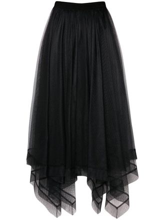 Alexander McQueen jupe asym&eacute;trique &agrave; effet us&eacute; - Noir