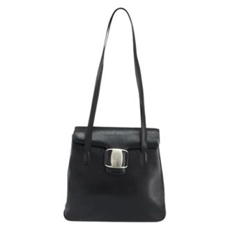 Ferragamo Sac bandouli&egrave;re en cuir Pre-owned - Femme - Pre-owned - Noir - Taille: ONE Size