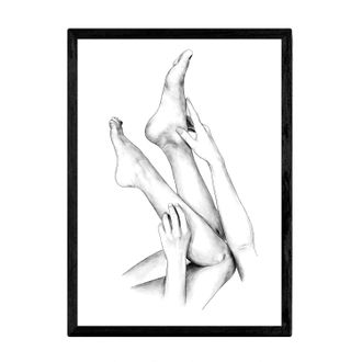 Nacnic Poster Erotik Klingenschenkel 2 mit sinnlichen Bildern des weiblichen K&ouml;rpers gezogen. Innendekoration mit erotischen Illustrationen. A3