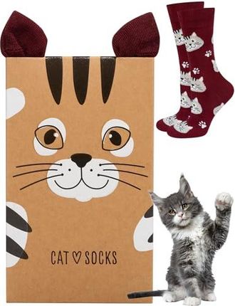 Soxo Chien Chat Chaussettes Homme Fantaisie Chaussette Femme Cadeau Drole Coton Chausette 35-40 Chat