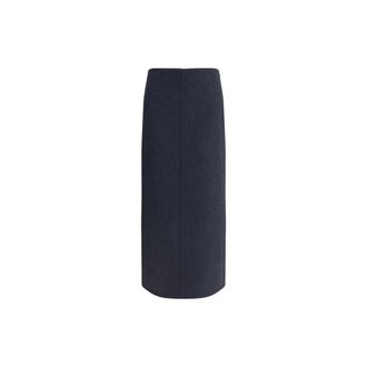 Brunello Cucinelli Virgin Wool Midi Skirt - Femme - Jupes - Bleu - Taille: 38 FR