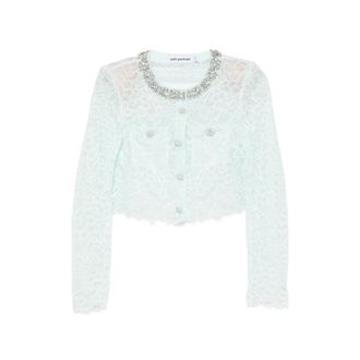 Self Portrait Crystal-embellished Lace Jacket