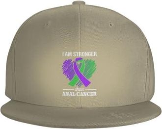 Generic Je suis Plus Fort Que Le Cancer Anal Homme Femme Snapback Chapeau Anti-UV Strapback Cap Protection Solaire Chapeaux Pare-Soleil pour Camping Adulte Go