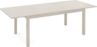 Oviala Ausziehbarer Gartentisch aus Aluminium, cremefarben, 8 Sitzpl&auml;tze