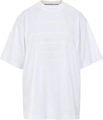Alexander Wang Gradient Logo T-Shirt - - Tops - Damen - Wei&szlig; - XL