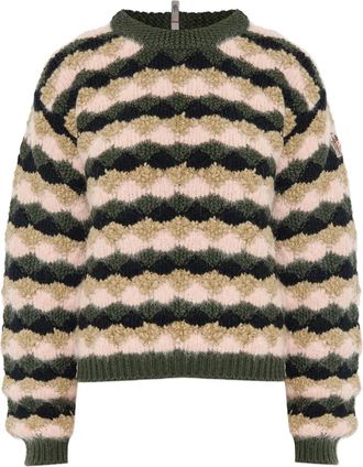 Moncler pull à rayures - Rose