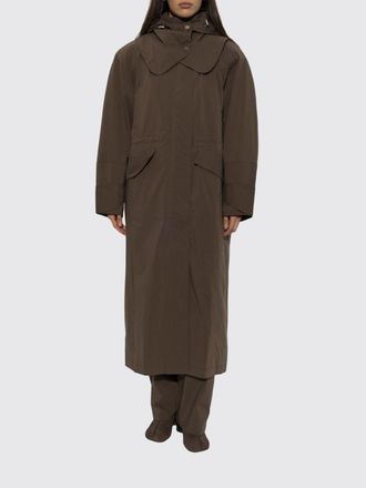 Iro Parka long en m&eacute;lange de laine imperm&eacute;able avec capuche et col Claudine