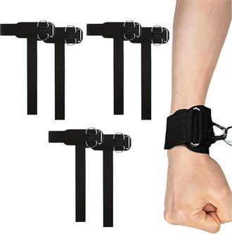 Generic Zughilfen Krafttraining Atmungsaktive Handgelenk Bandagen mit Verstellbaren Handschlaufen Lifting Straps mit Sicherer D-Ring-Schnalle Wrist Weights Zu