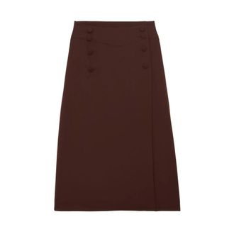 Ines De La Fressange Jupe Fluid Tales - Femme - Jupes - Brun - Taille: 36 FR