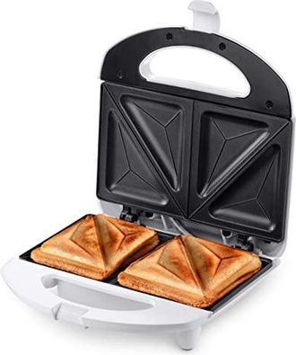 Ufesa SW7862 Sandwichmaker 750 W, antihaftbeschichtete Platten, perfekte Versiegelung, 2 Sandwiches, BPA-frei, Weiß, Amazon-Exklusiv