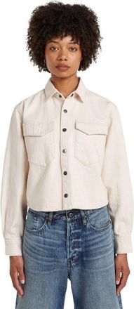 G-Star Kurzjacke natur,Casual,Baumwolle,Unifarben,Umlegekragen,Lang,Relaxed Fit