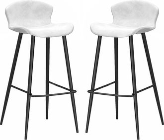 Generic Samt-Barhocker, Tresenhocker mit R&uuml;ckenlehne, Metallbeinen und Fu&szlig;st&uuml;tze, 66/76 cm hohe Hocker, gepolsterte K&uuml;chen- und Esszimmerst&uuml;hle