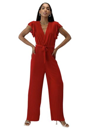 Elara Damen Jumpsuit V-Schnitt 1249 Red