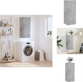 vidaXL Wandschrank Betongrau 34,5x34x90 cm - Hängeschrank - Wandschrank - Regal - Aufbewahrung - Beton Grau