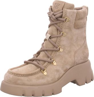 Paul Green 8237-00 Schn&uuml;rstiefel Rauleder Damen in beige - Gr. 38