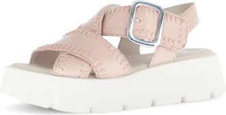 Gabor Damen Riemchensandalen, Frauen Sandalen,bequem,flach,Sommerschuhe,Freizeitschuhe,offene Schuhe,Strandschuhe,Rouge (S.Weiss),39 EU / 6 UK
