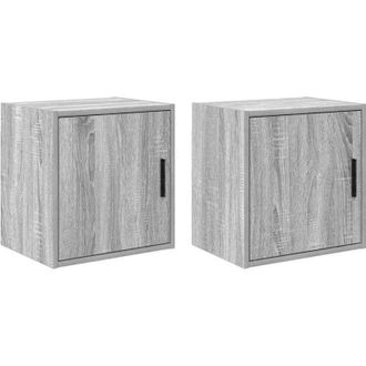 vidaXL Armoires murales de garage 2 pcs sonoma gris bois ding&eacute;nierie Vidaxl