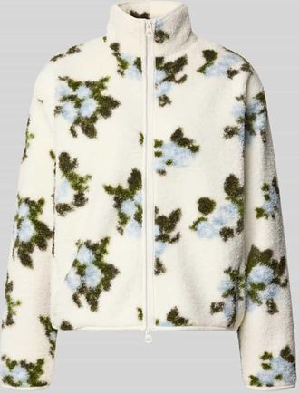 Pieces Regular Fit Teddyjacke mit Allover-Muster Modell AUTUMN