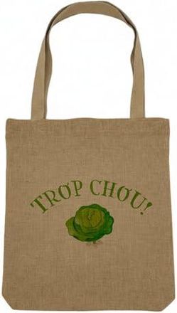 Fabulous Sac Shopping Tote Bag Aspect Lin - Trop Chou Enfant Mignon Expression Dr&ocirc;le - Sac de Courses Toile Epaisse 360g Beige Naturel Cabas Port&eacute; Epaule Solid