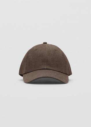 Mango Casquette unie en coton chocolat - Femme - Taille unique - MANGO