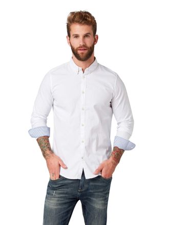 Tom Tailor Herren Slim Fit Hemd aus Baumwolle