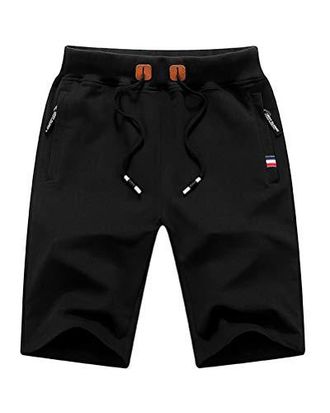 Minetom Homme Shorts Cargo Pantacourt Coton Multi Poches Loisirs Casual Eté Pantalon Court Camouflage Taille Élastique Pants B Noir XXXL