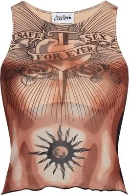 Jean Paul Gaultier Top imprim&eacute; transparent