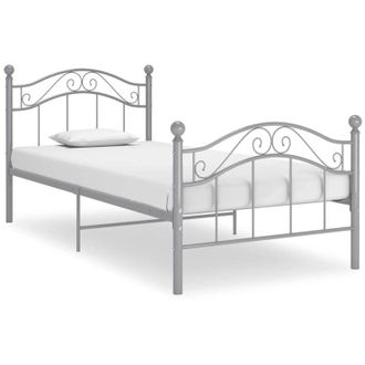 vidaXL Cadre de lit sans matelas gris m&eacute;tal 100x200 cm Vidaxl