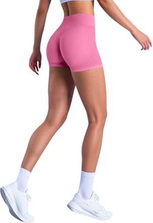 Generic 2026 Short dentraînement sans couture pour femme - Taille haute - Gym Yoga (2), rose vif, XS